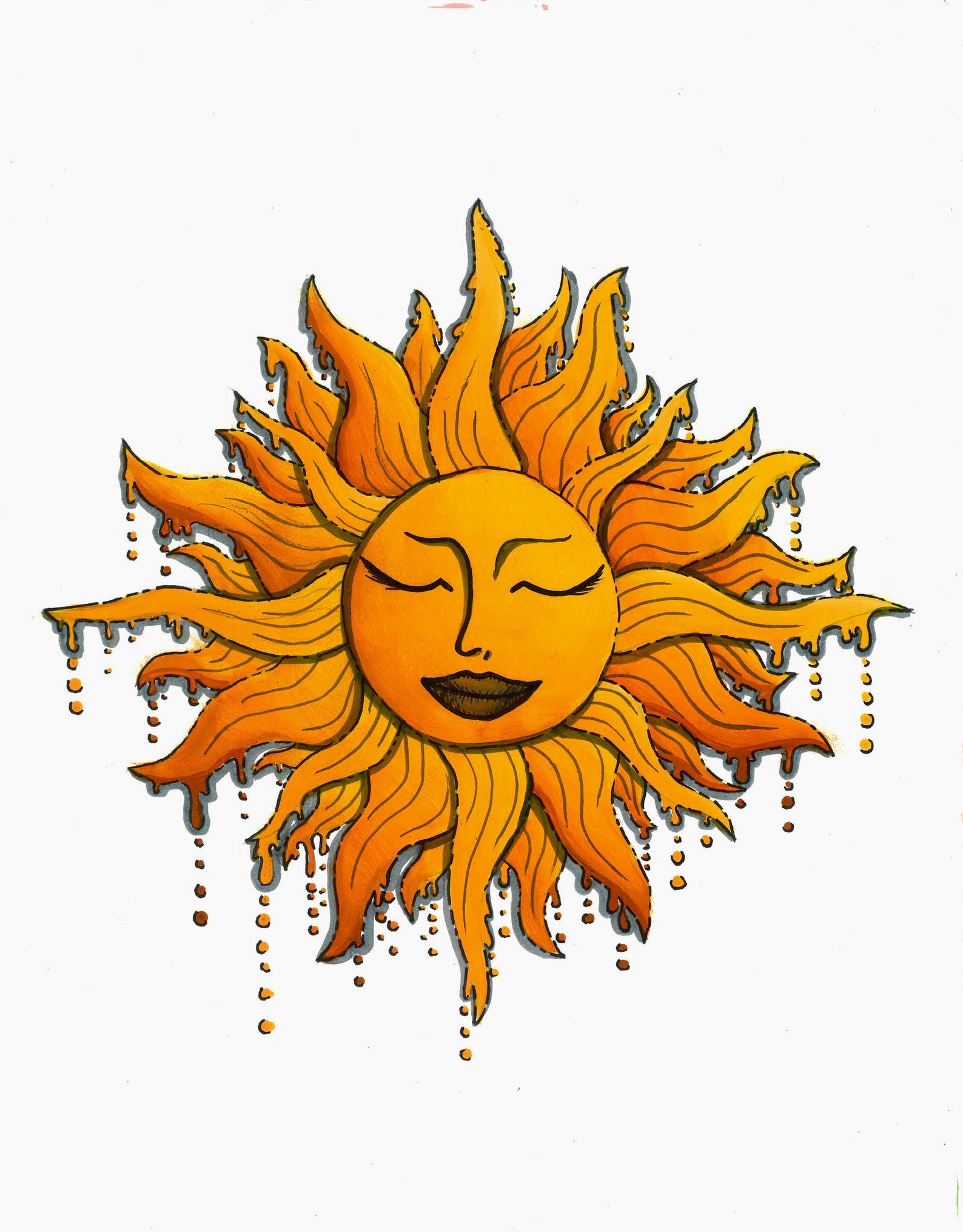 Abstract Sun Art Print Wall Art Original Art Print Sun - Etsy