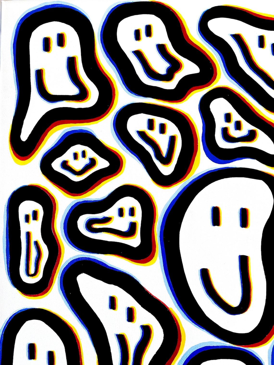 Smiley Optical Illusion Acrylic Painting Print Illusion - Etsy