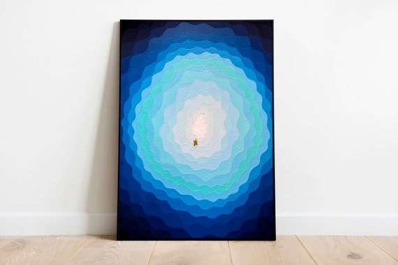 Deep Ocean Art Print Ocean Decor Ocean Poster Midcentury - Etsy