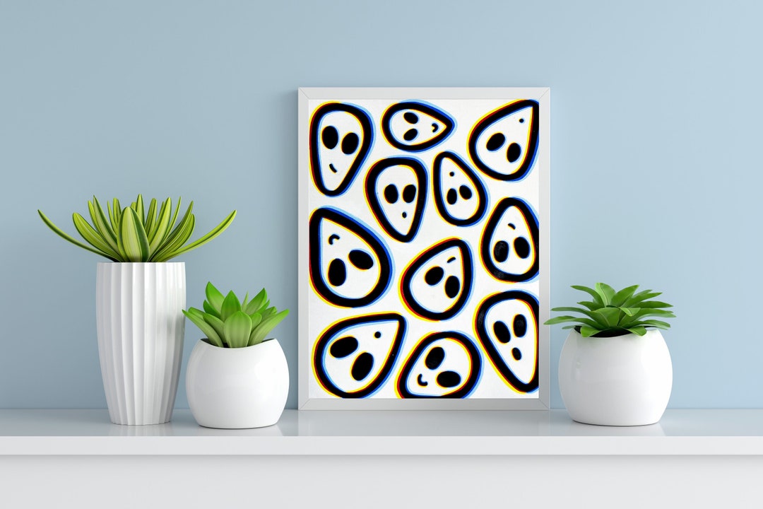 Optical Illusion Aliens Print Art Print Illusion Art - Etsy