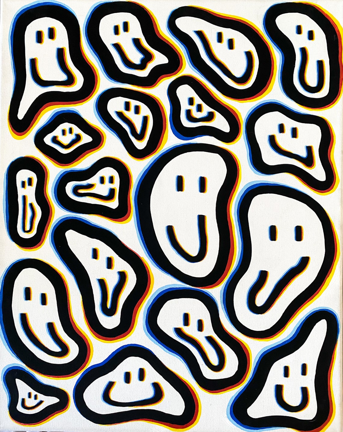 Smiley Optical Illusion Acrylic Painting Print Illusion - Etsy