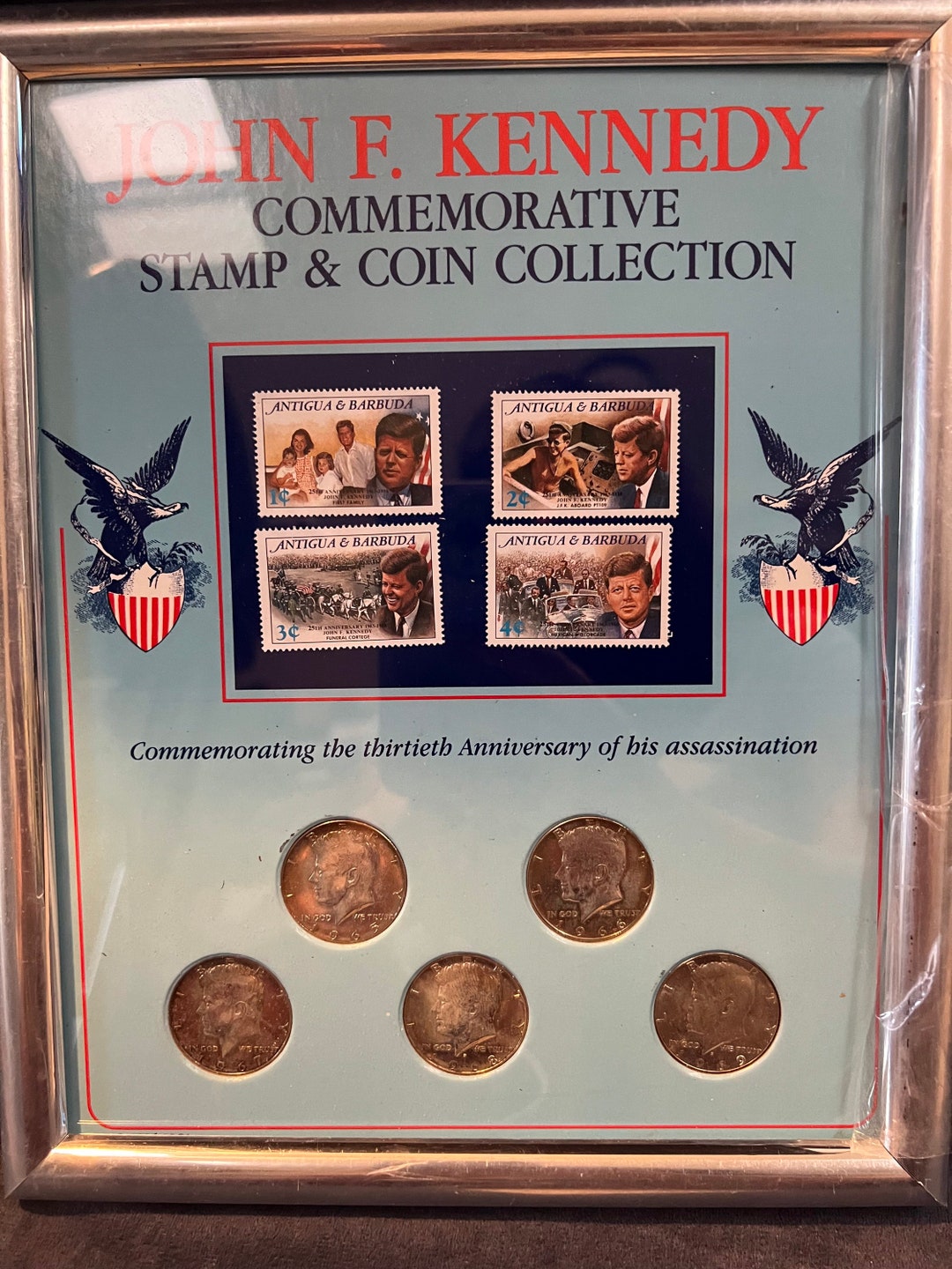 John F. Kennedy Commemorative Stamp and Coin Collection-1988 - Etsy