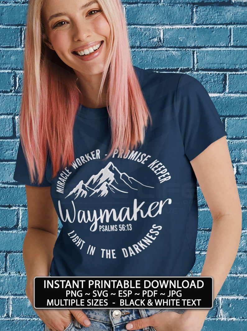 WAYMAKER Miracle Worker Instant Download Christian Tshirts Designs for ...