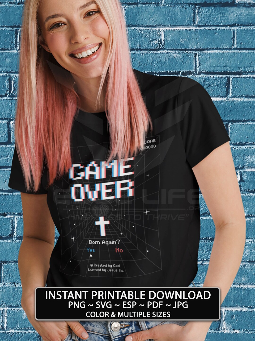 GAME OVER Are You Born Again? RETRO Instant Download Christian ...