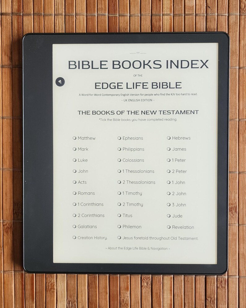 Edge Life Bible - New Testament: Hyperlinked PDF for Kindle Scribe - Etsy