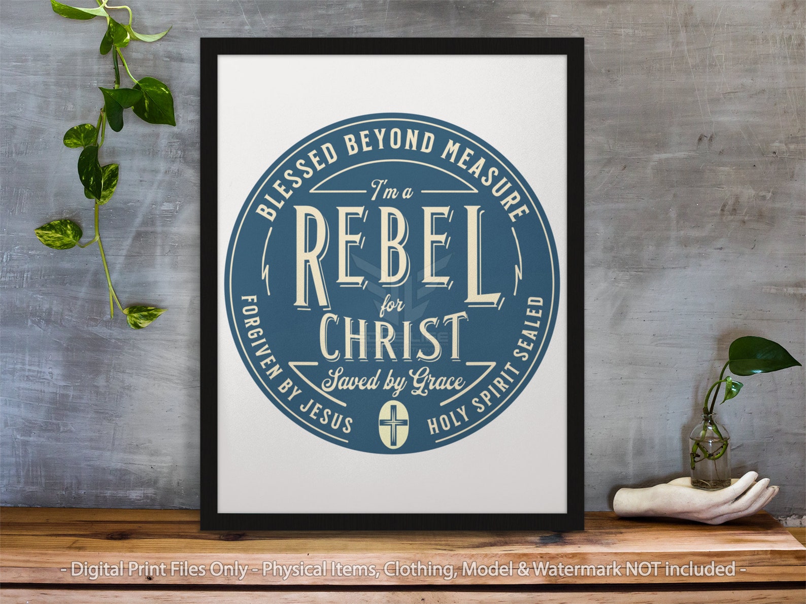 Rebel for Christ Instant Download Christian Printable Design for T ...