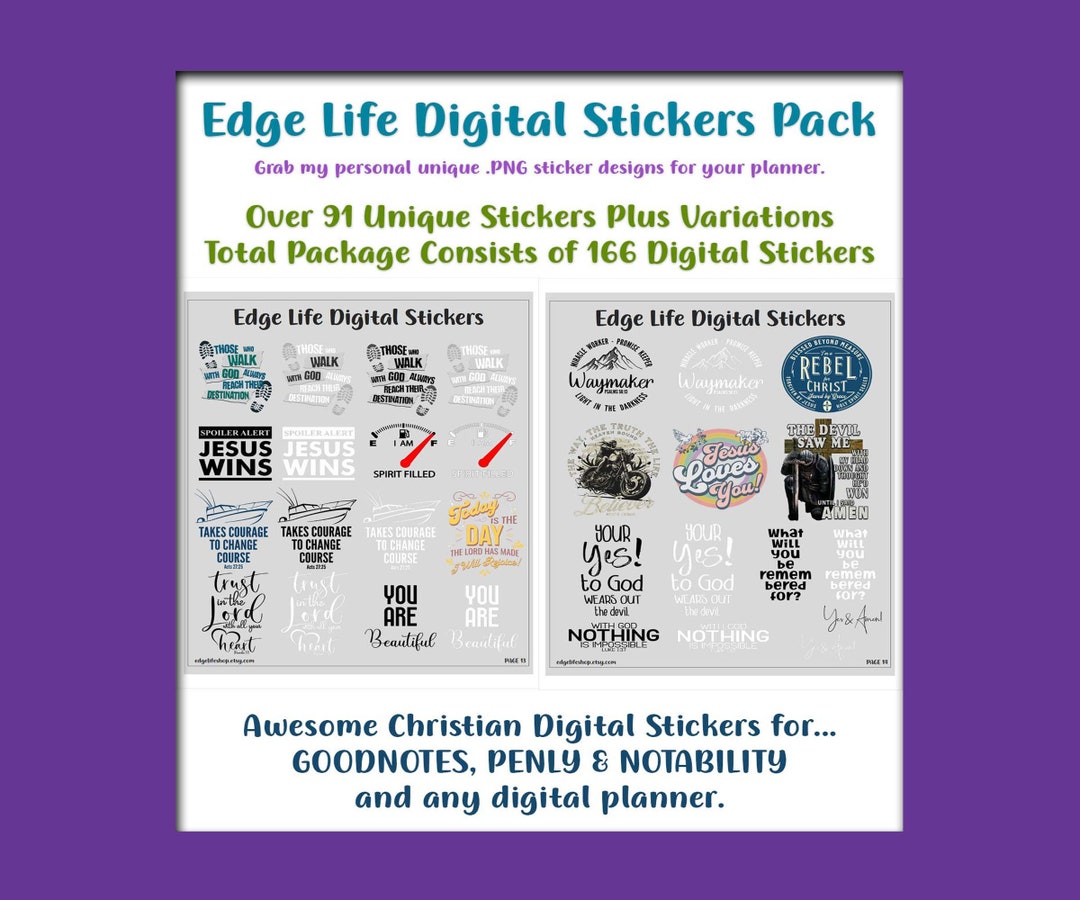 Christian Digital Stickers, Faith Goodnotes Stickers, Girl Planner ...