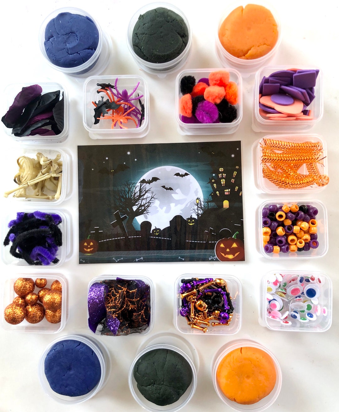 Halloween Play-dough Sensory Kit - Etsy