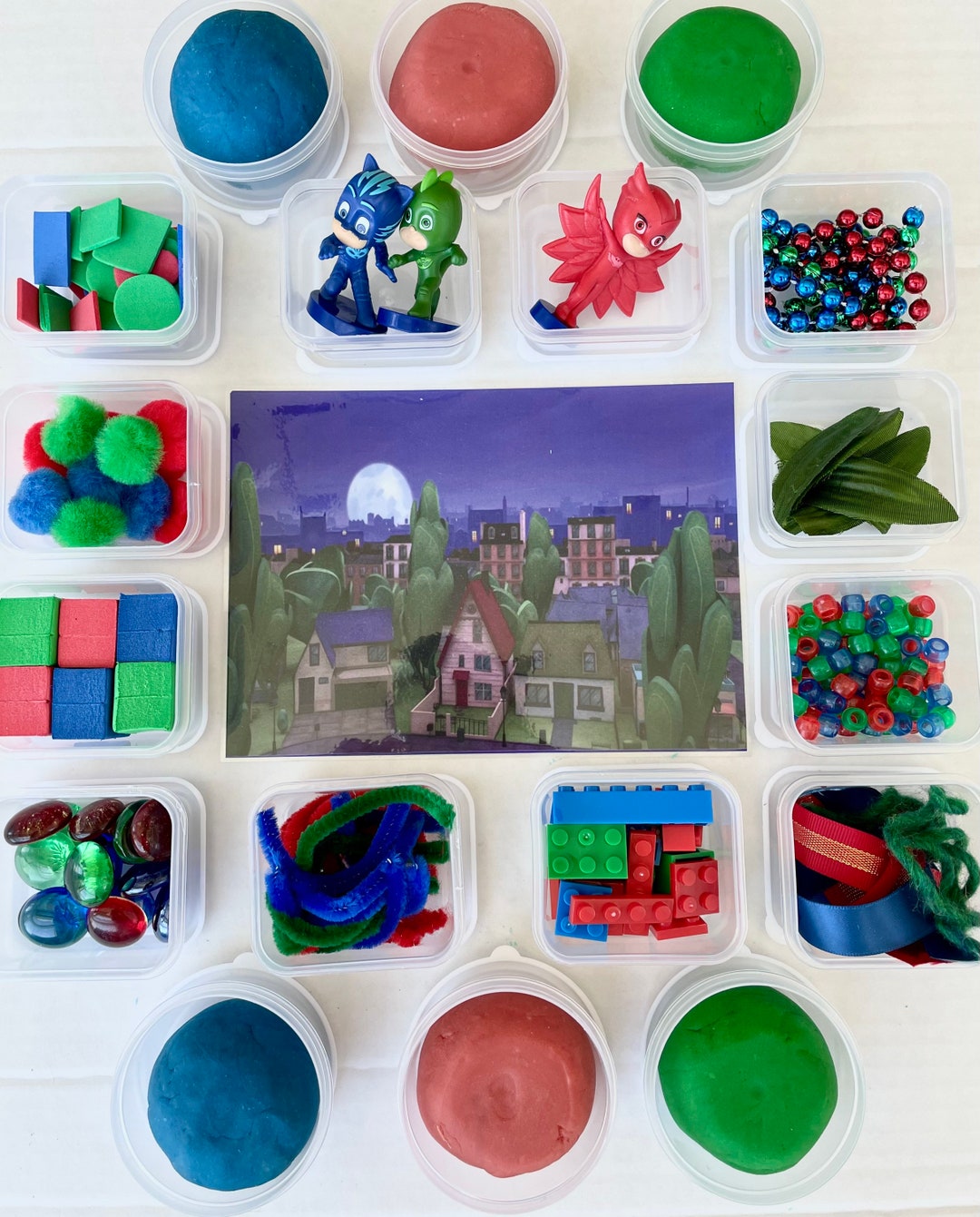 PJ Masks Play-dough Sensory Kit - Etsy