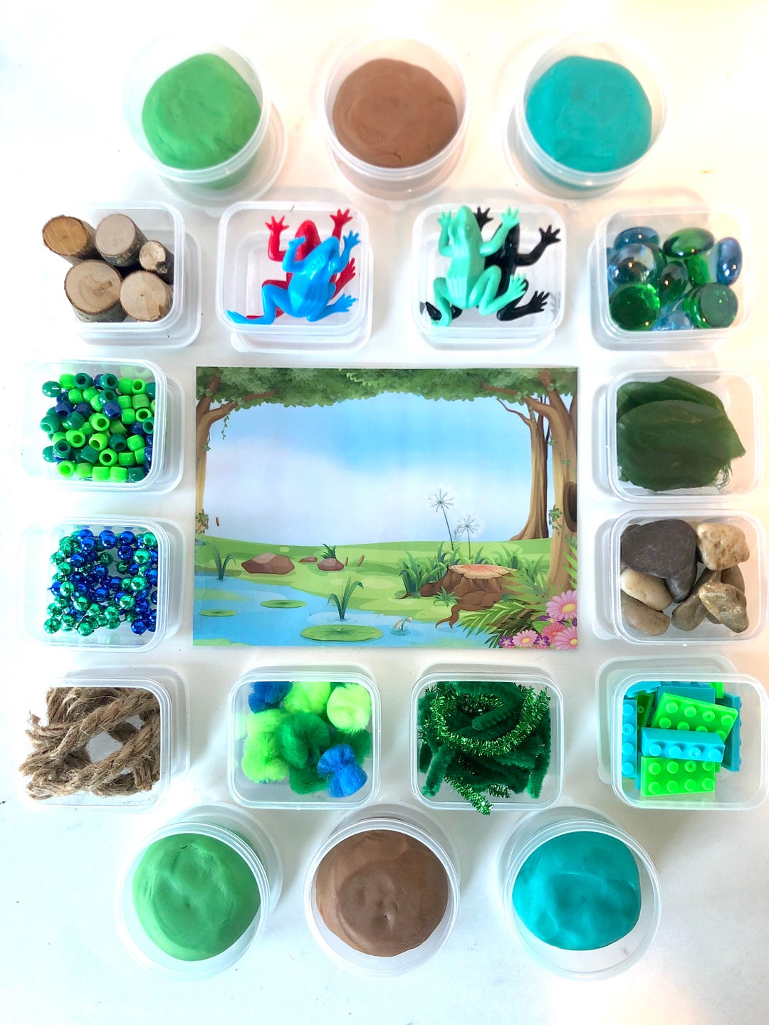 Pond Play-dough Sensory Kit - Etsy