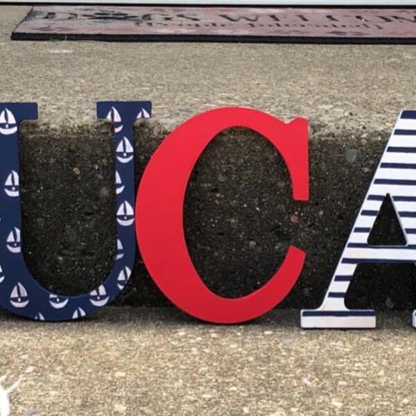Navy Nursery Letters - Etsy