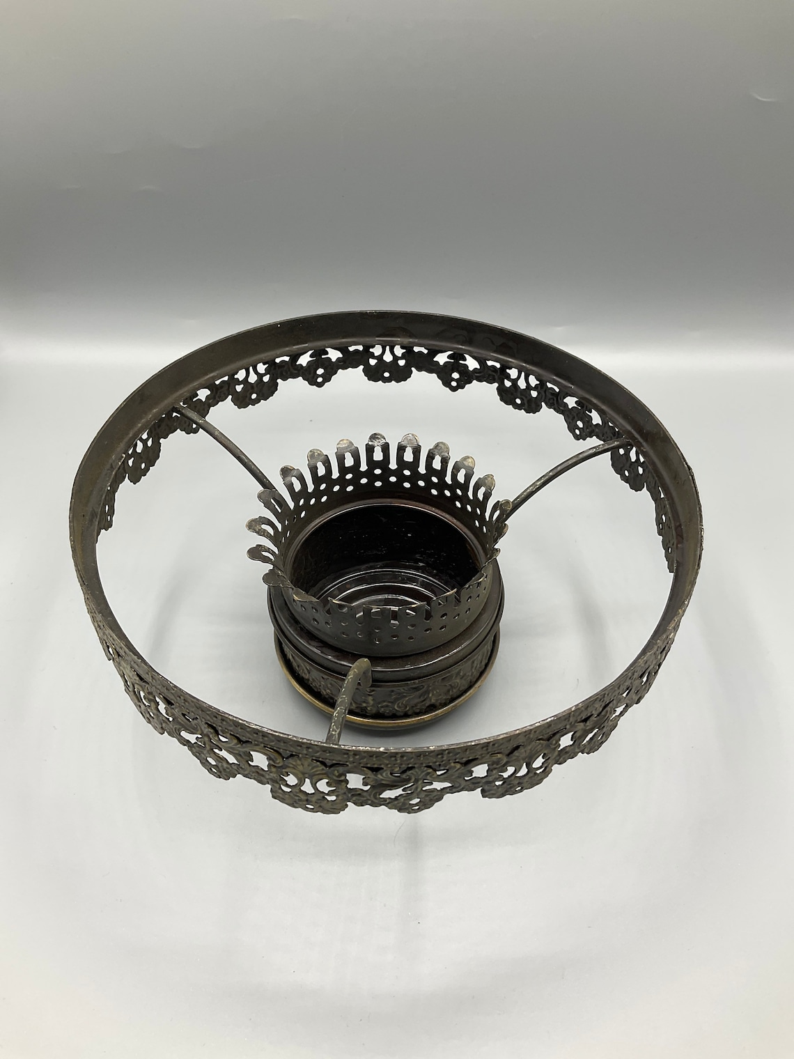8” Vintage Steel Student Lamp Shade Holder With Chimney Holder ( Used ...