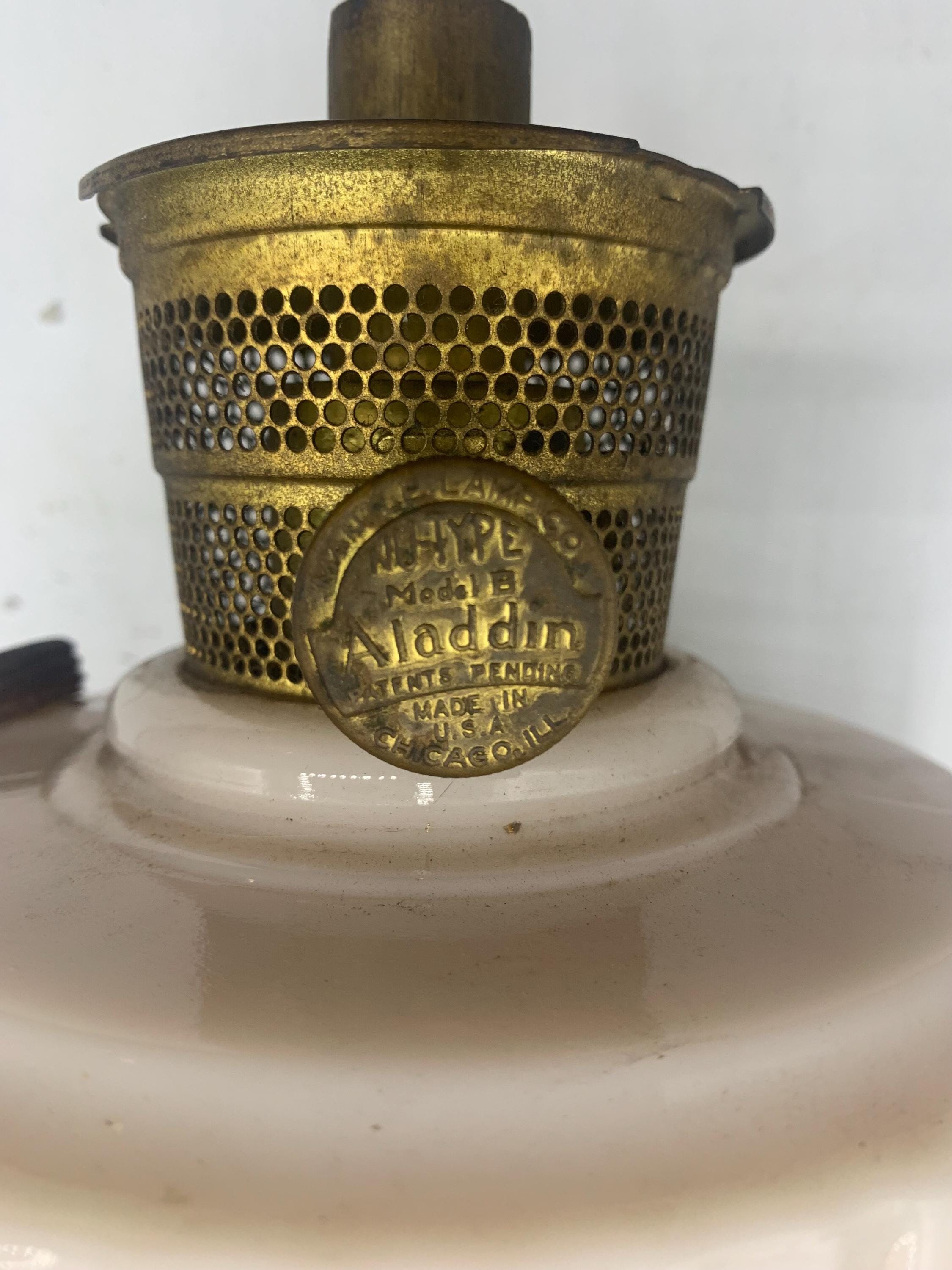 Vintage Alacite Glass Aladdin Oil Lamp. - Etsy