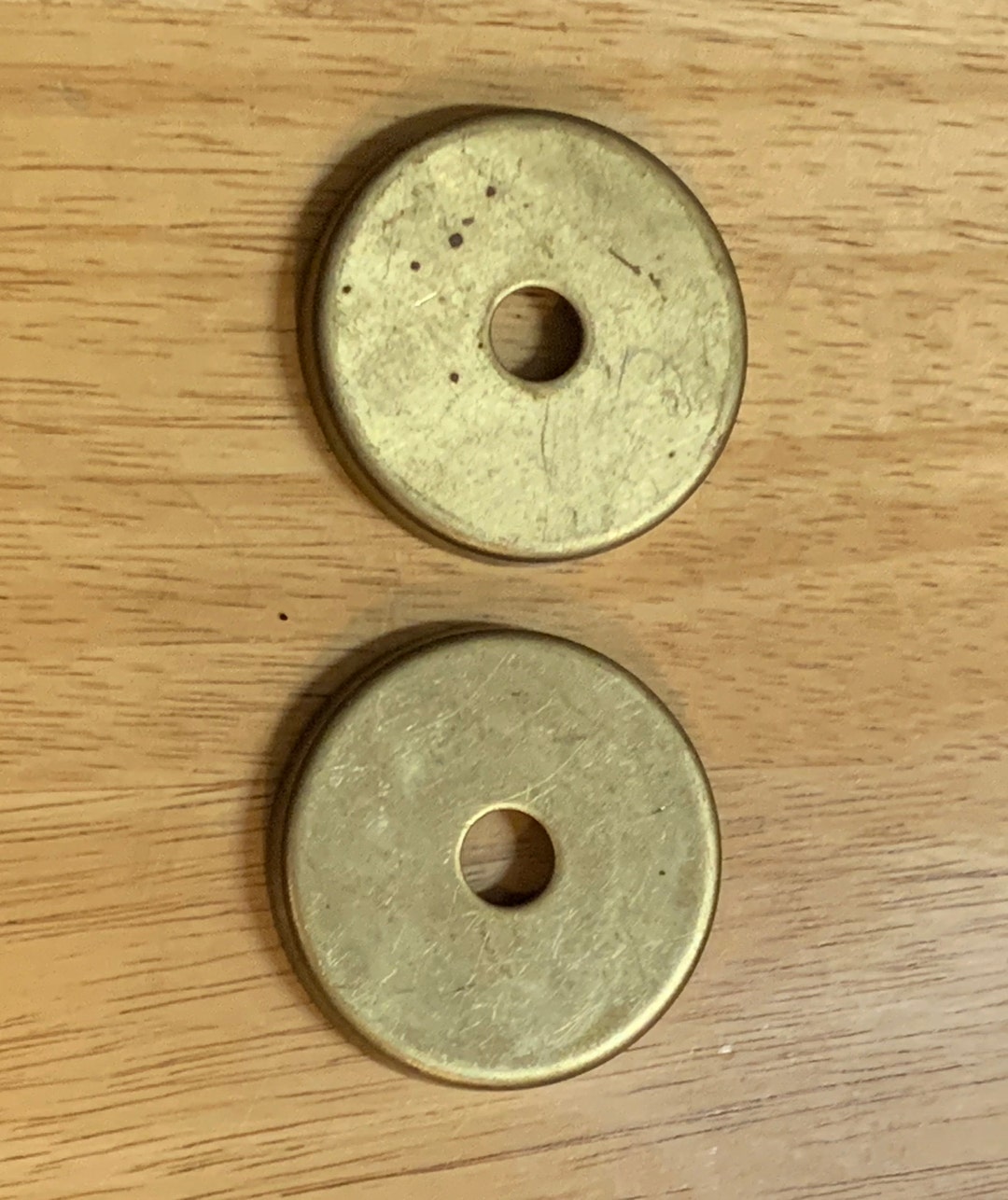 2 Vintage Raw Solid Brass Lamp Check Ring Set/2 Used - Etsy