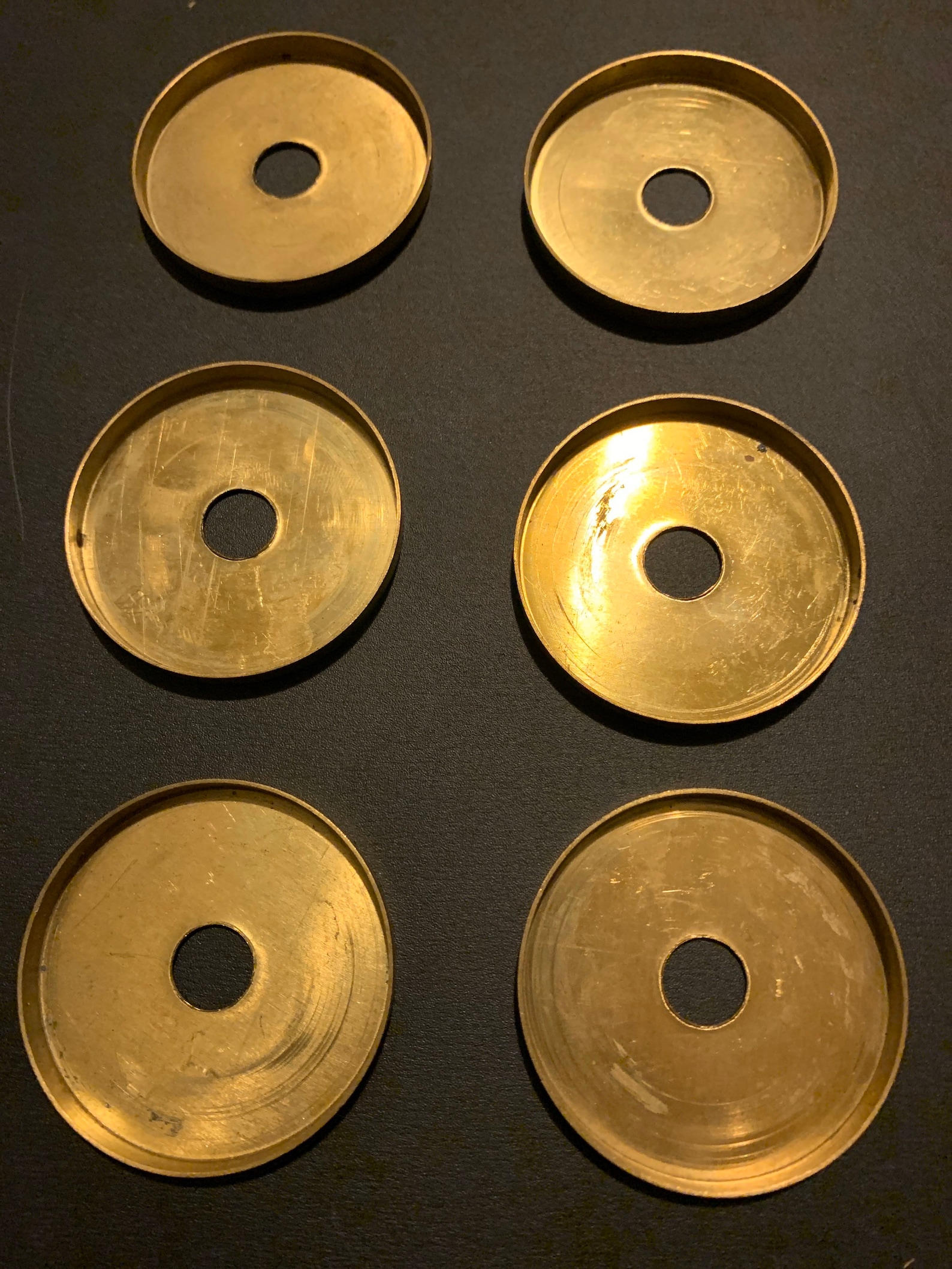 1-3/4 “vintage Raw Solid Brass Lamp Check Rings Set /6 (used) - Etsy