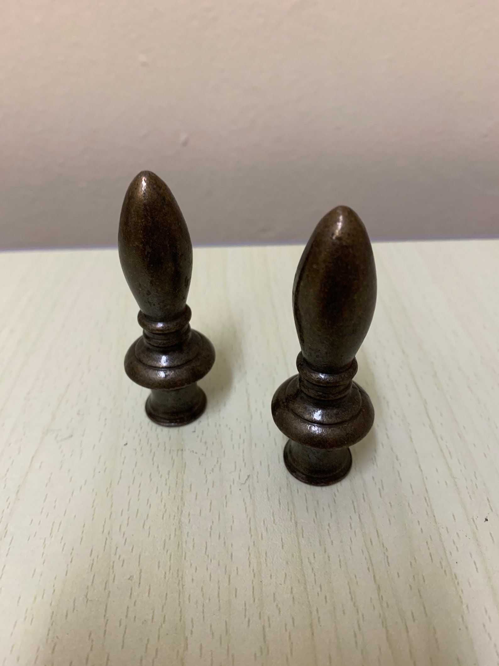 Vintage lamp finial pot Metal antique brass finish pair | Etsy