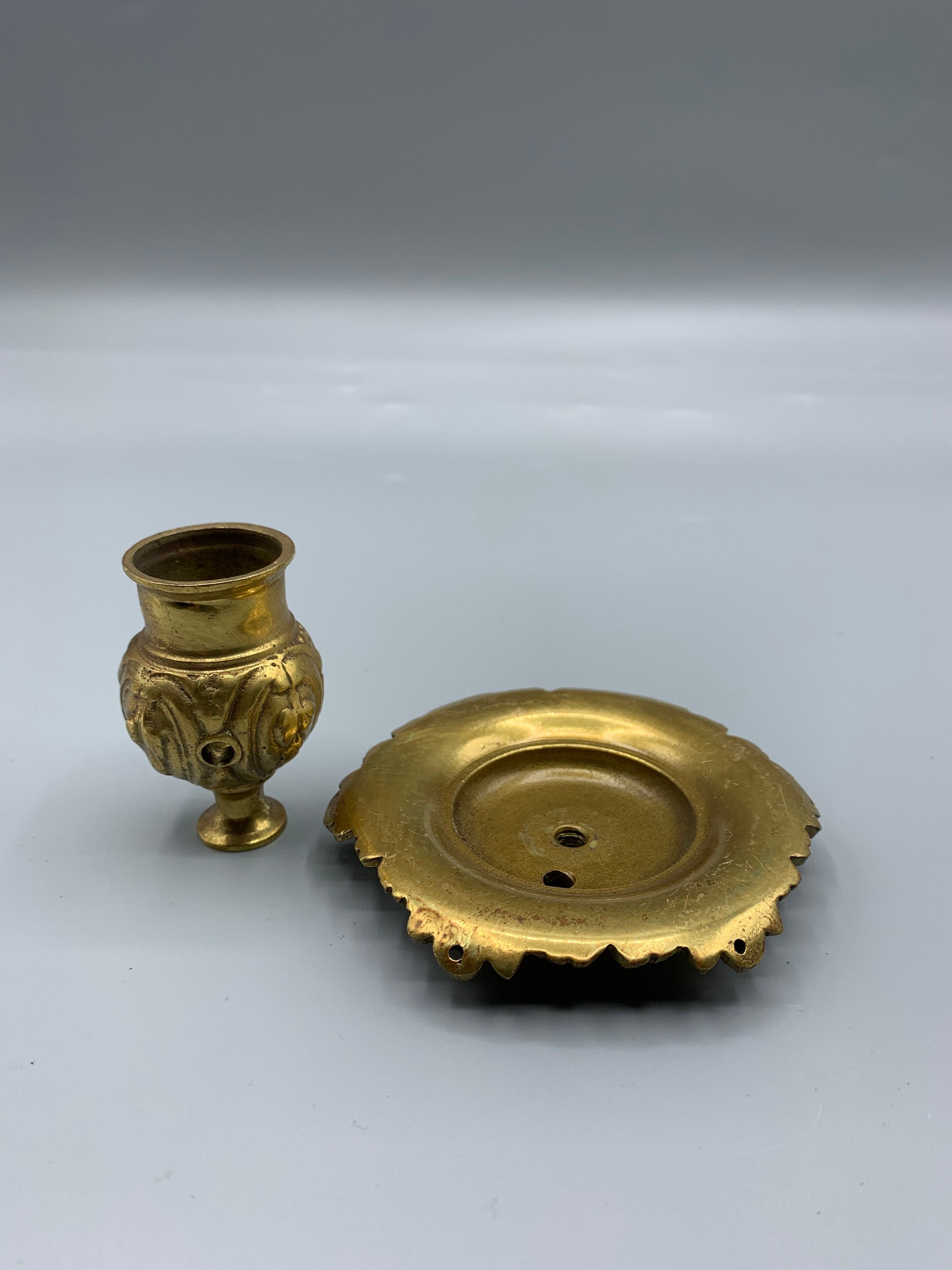 Vintage Solid Brass Lamp Bobeche and Candle Cup Holder. - Etsy