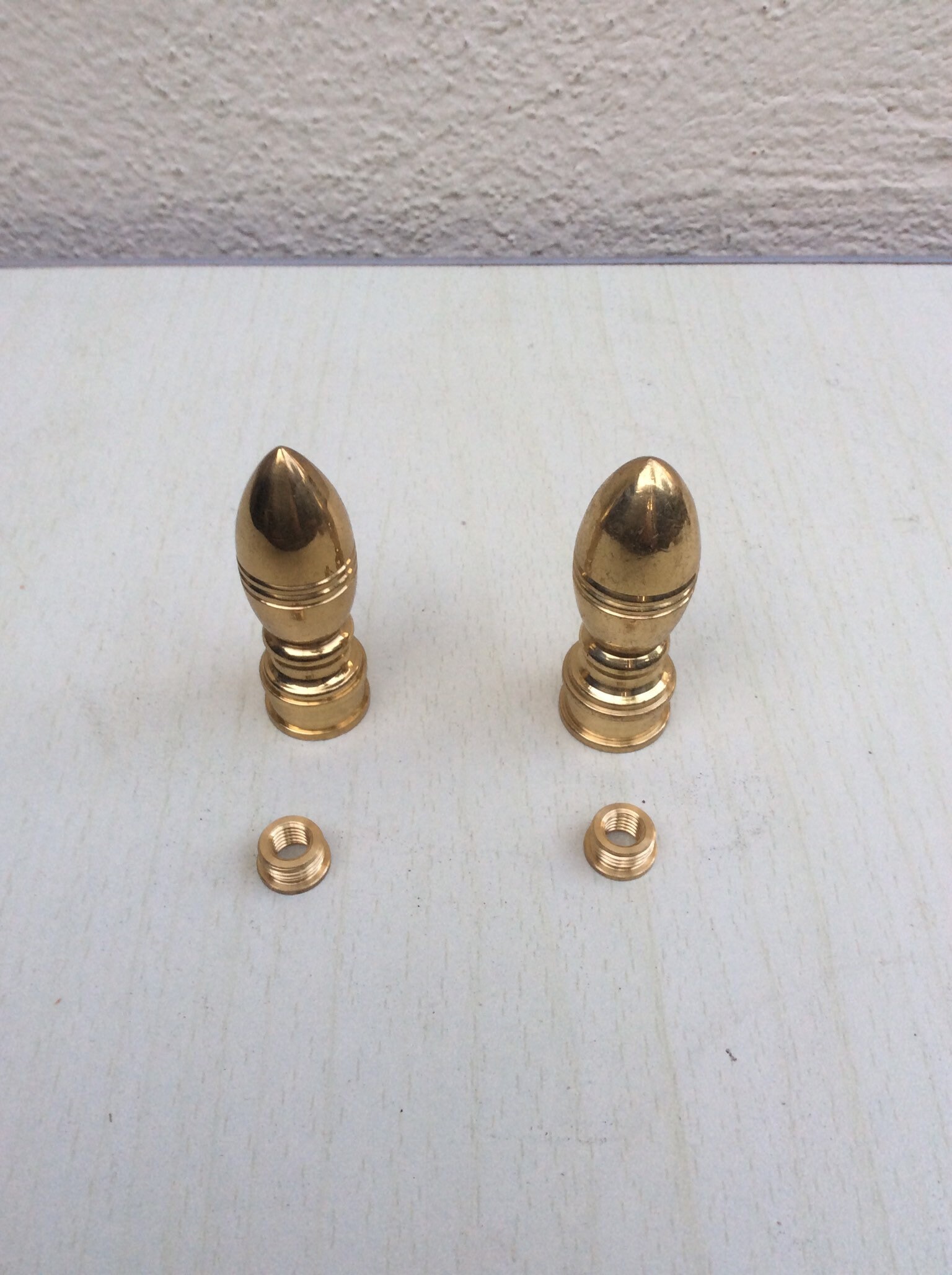 Vintage Solid Brass Lamp Finial Set/2 Used | Etsy