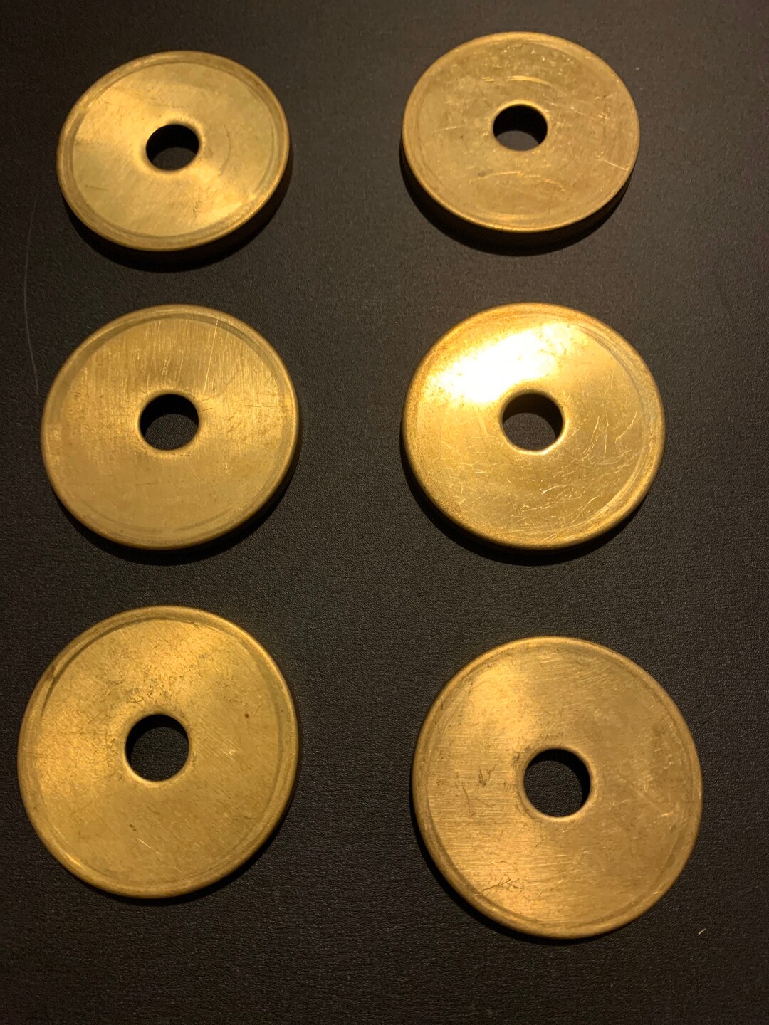 1-3/4 “vintage Raw Solid Brass Lamp Check Rings Set /6 (used) - Etsy