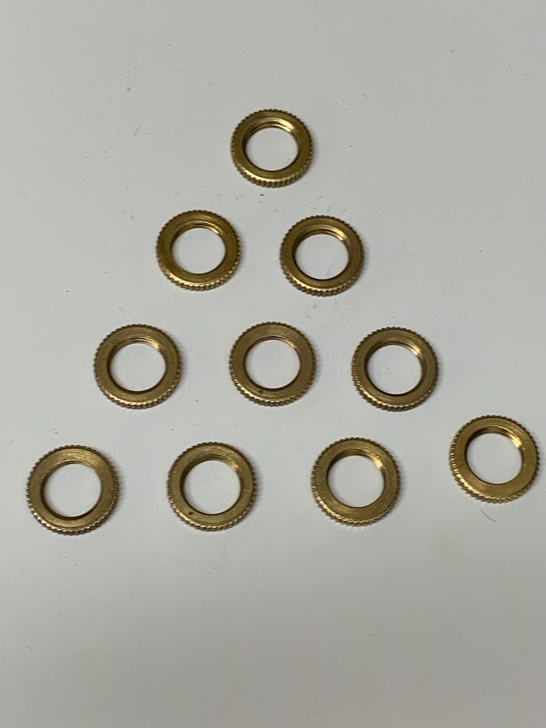 Brass Round Knurled Lamp Nut Set /10 ( Used) - Etsy