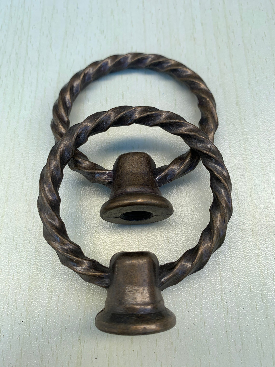 Vintage cast metal antique brass finish lamp loop set used | Etsy