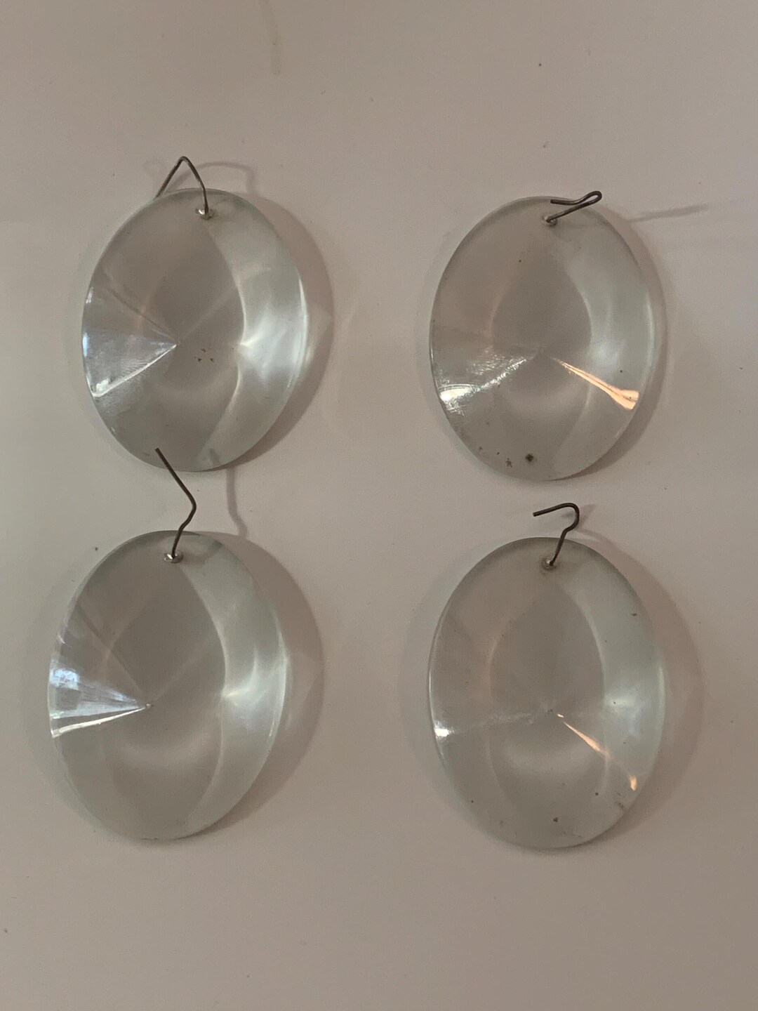 Set of 4 Crystal Cut Glass Lamp Prism ( Used) - Etsy