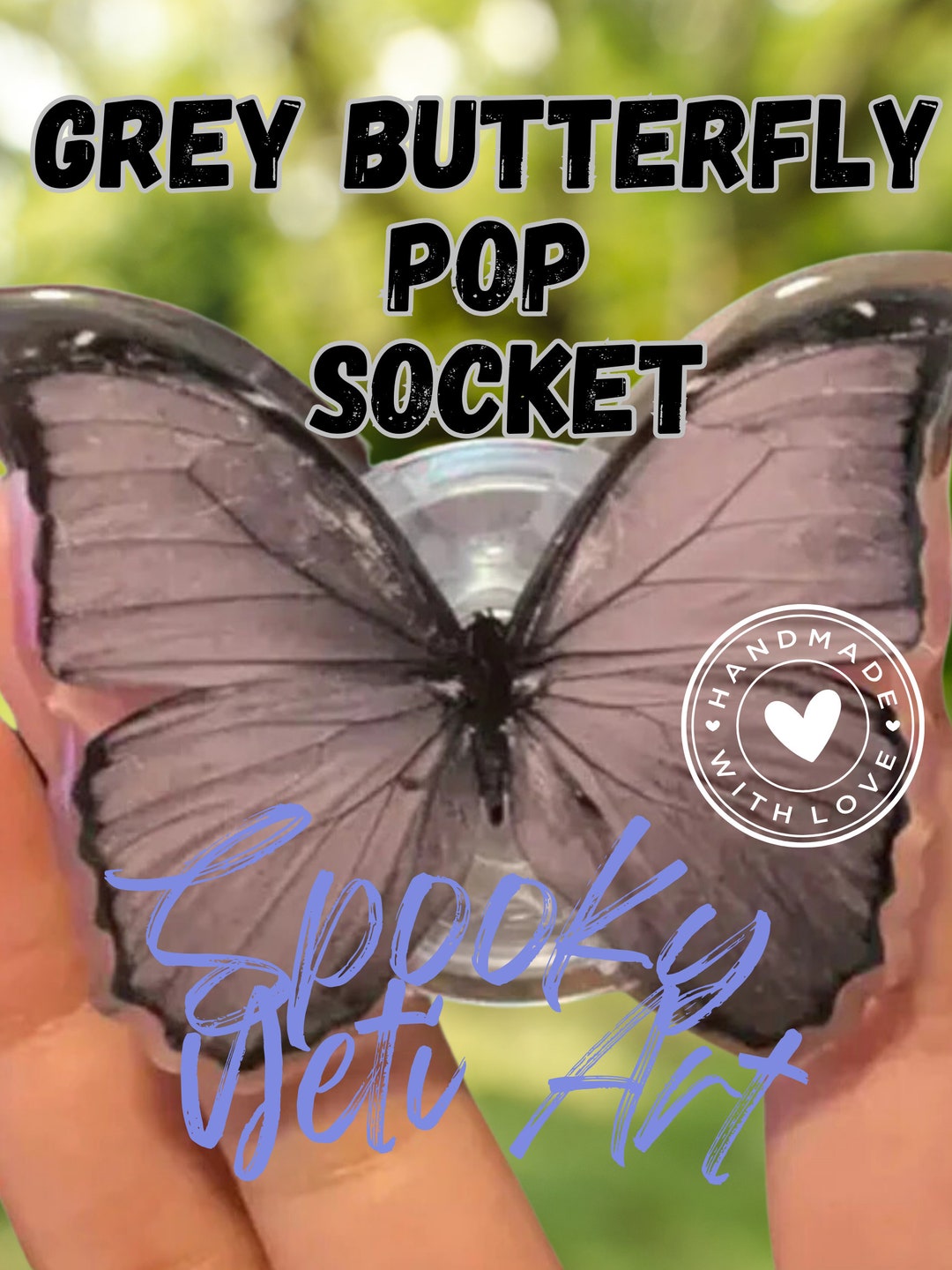 Dark Butterfly Pop Socket Expandable Collapsible Mobile Phone Grip ...