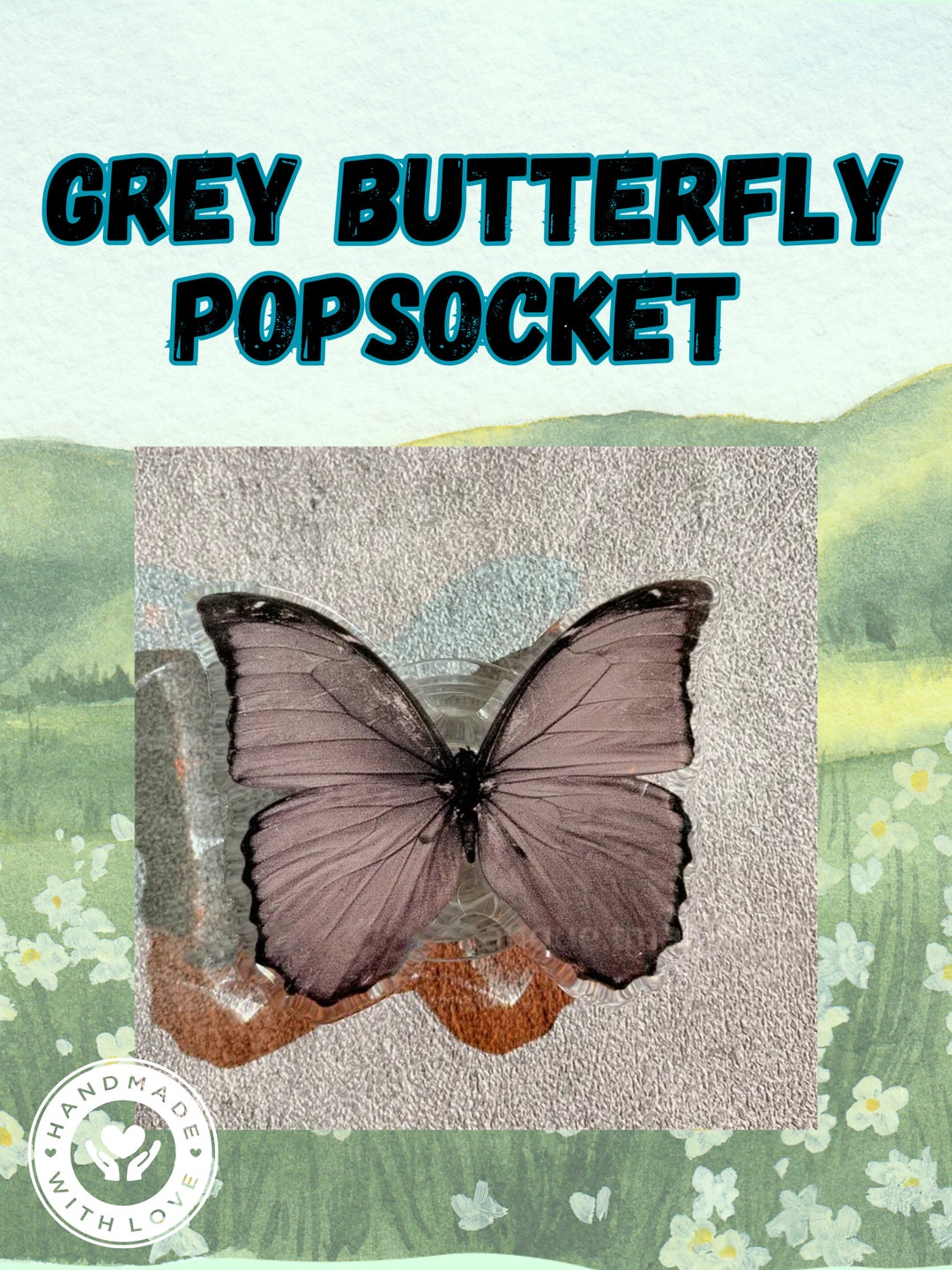 Dark Butterfly Pop Socket Expandable Collapsible Mobile Phone Grip ...