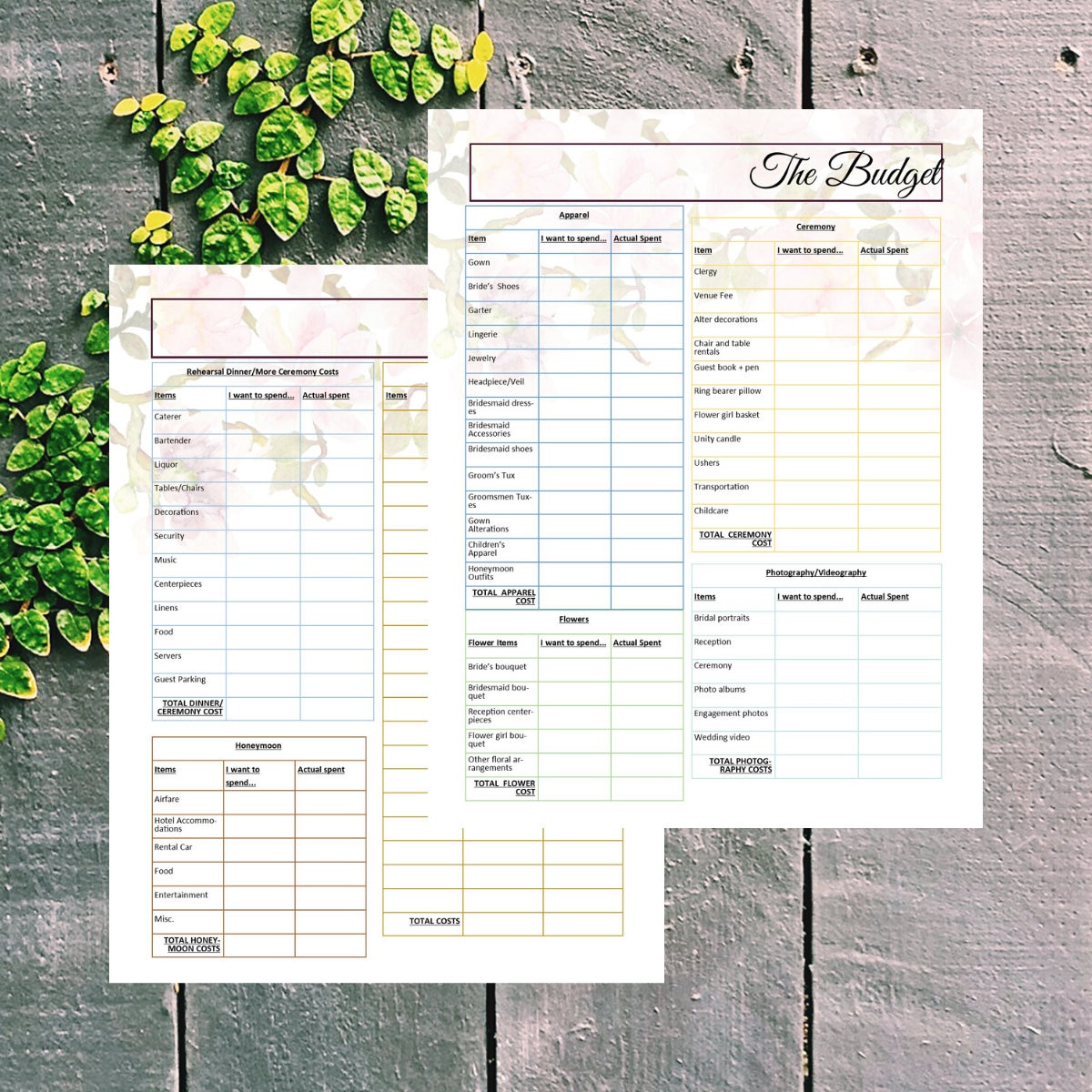 Printable wedding budget planner worksheet - kjalearn