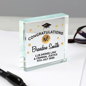 Personalised Congratulations Graduation Large Crystal Token in - Etsy