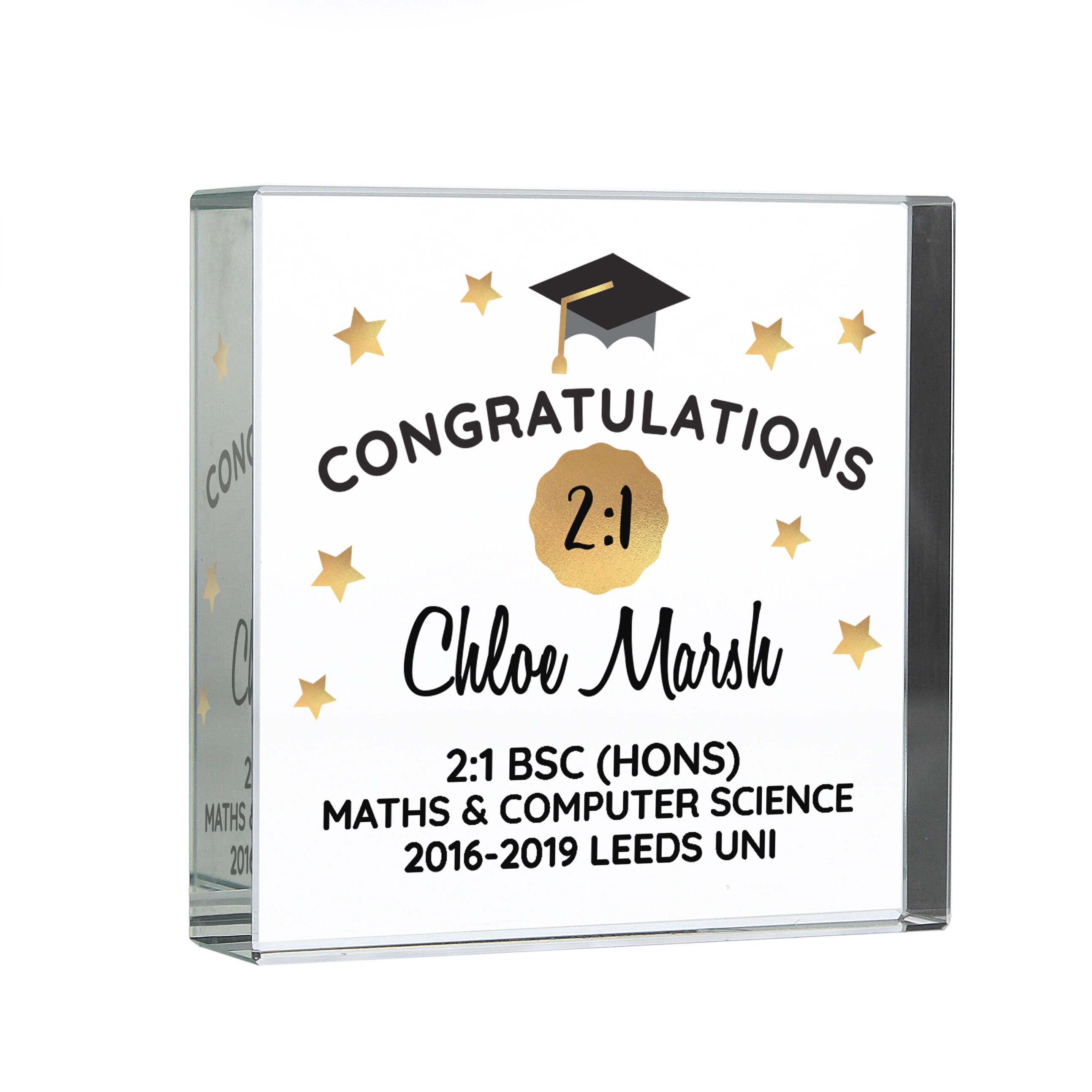 Personalised Congratulations Graduation Large Crystal Token in - Etsy