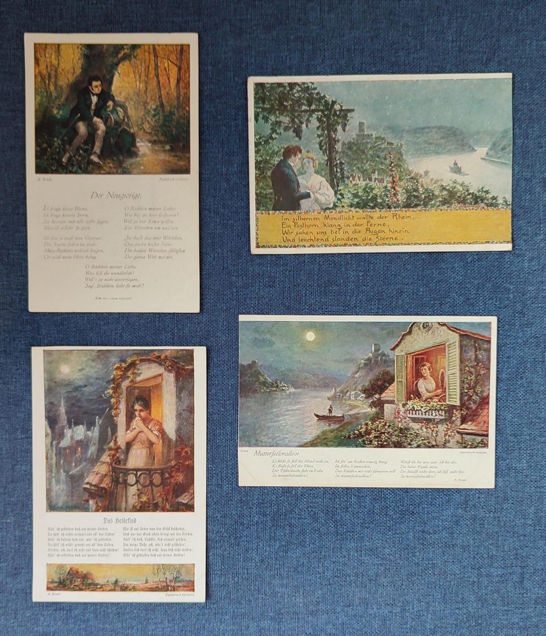Four Vintage German Love Songs Postcards - Etsy
