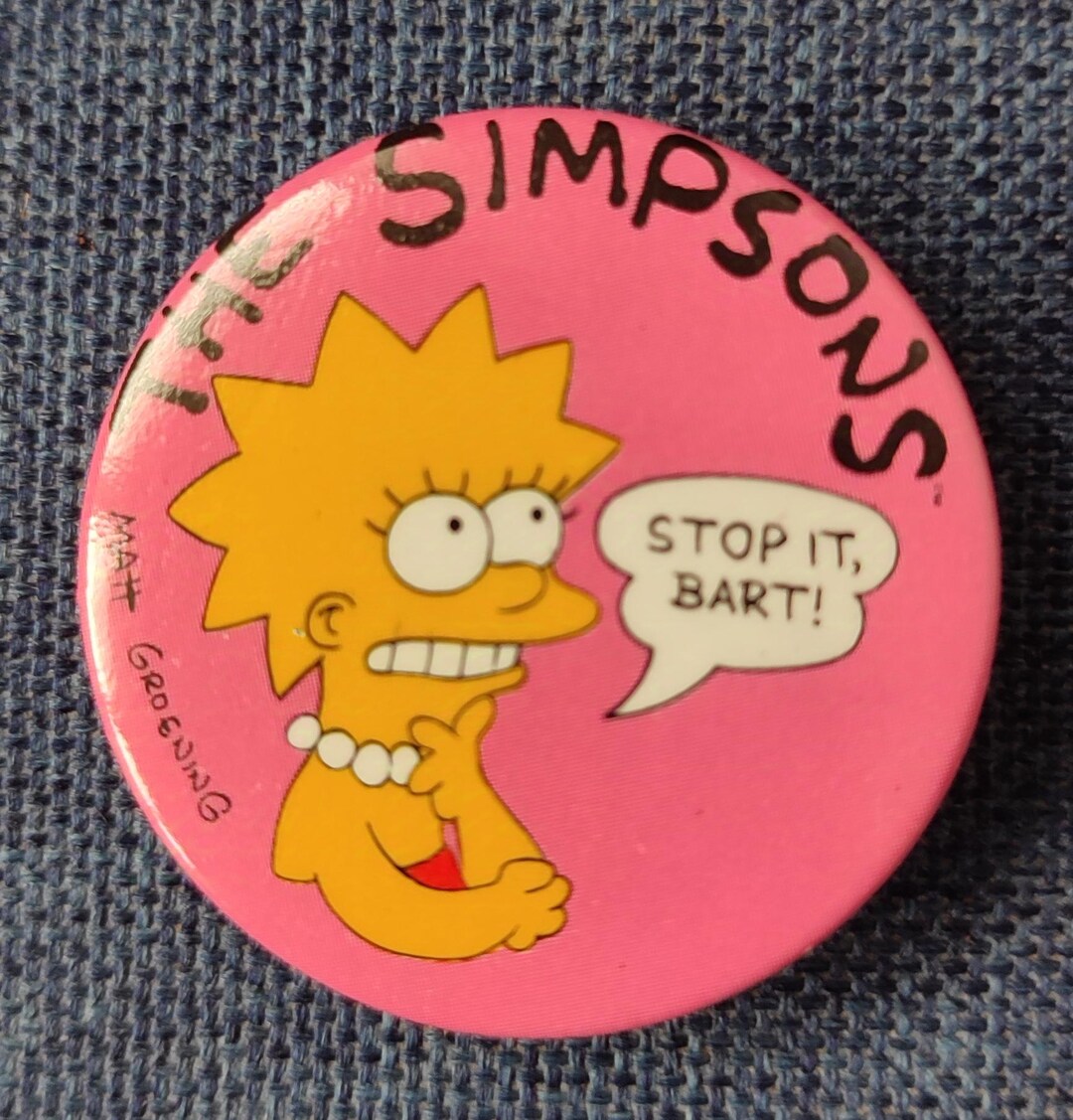 The Simpsons - Lisa Simpson 1991 Metal Badge - Etsy