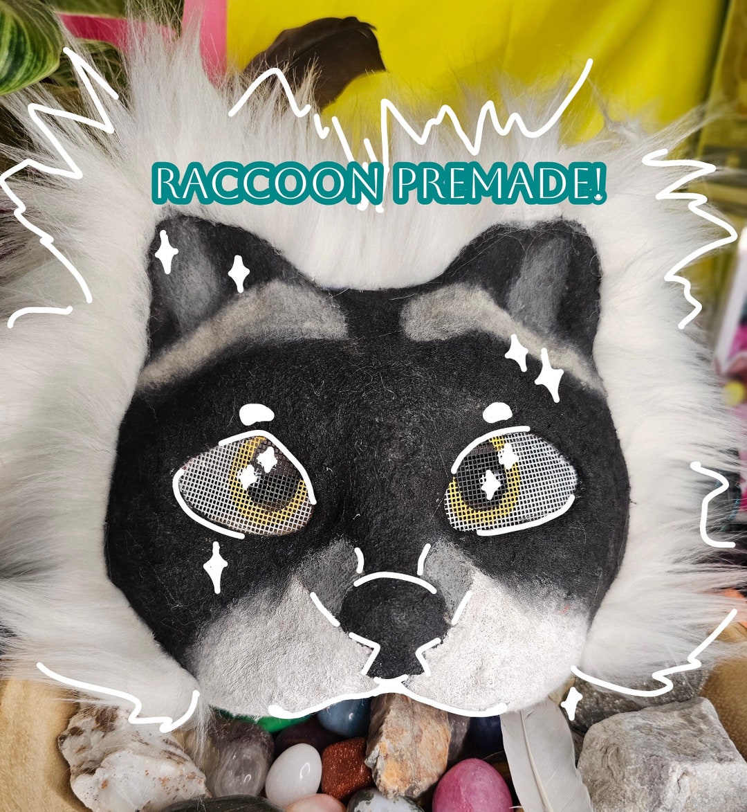 Raccoon Therian Mask Premade for Therians, Quadrobists, Furrys and ...