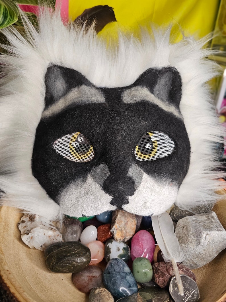 Raccoon Therian Mask Premade for Therians, Quadrobists, Furrys and ...