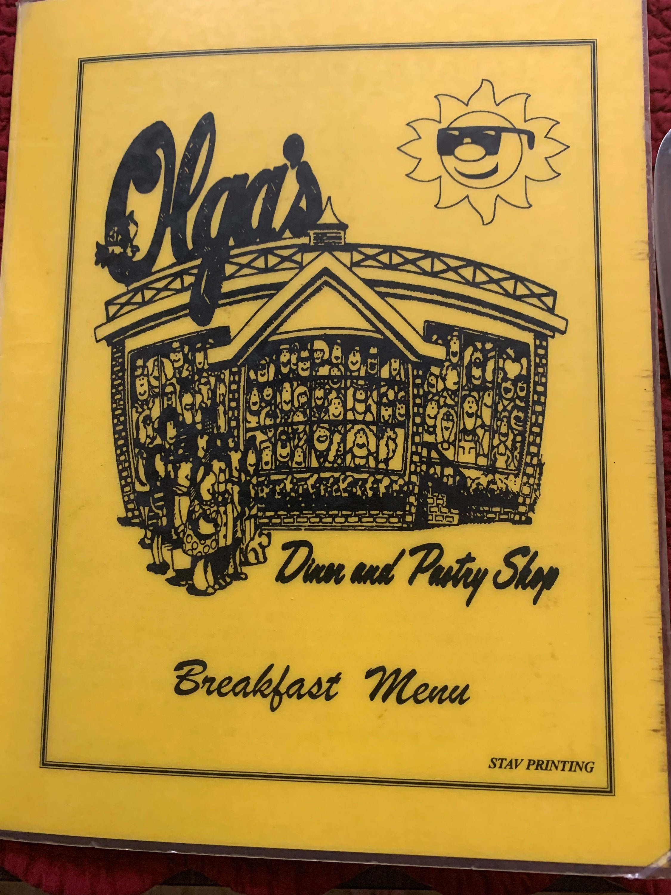Vintage Olga’s Diner in NJ Breakfast Menu - Etsy