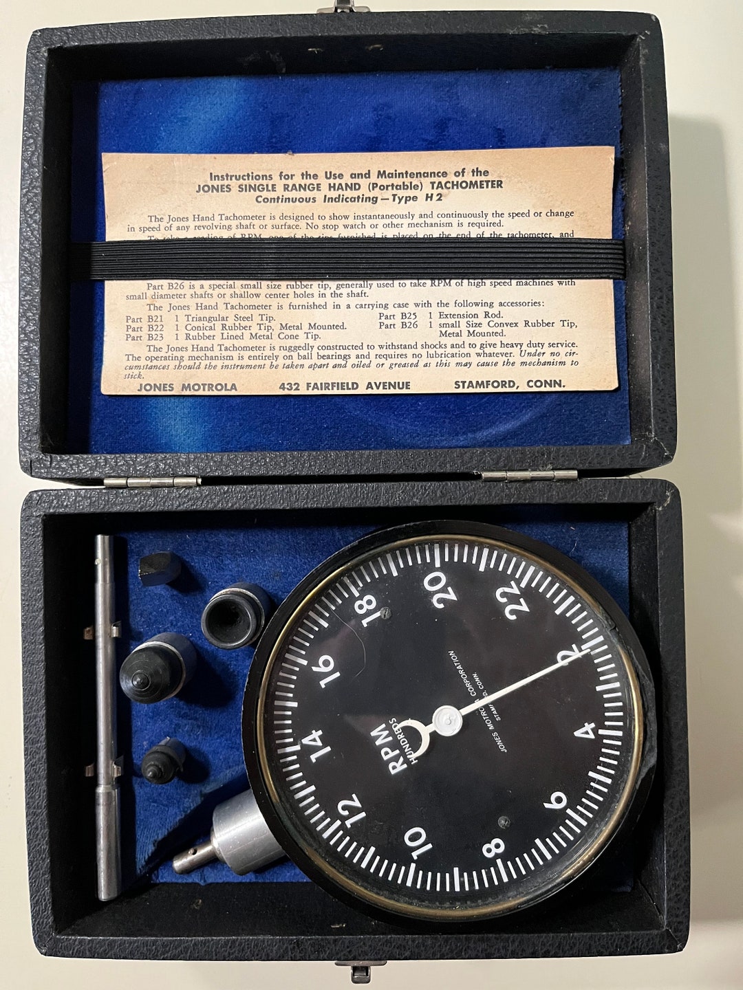 Vintage Jones Hand Tachometer - Etsy