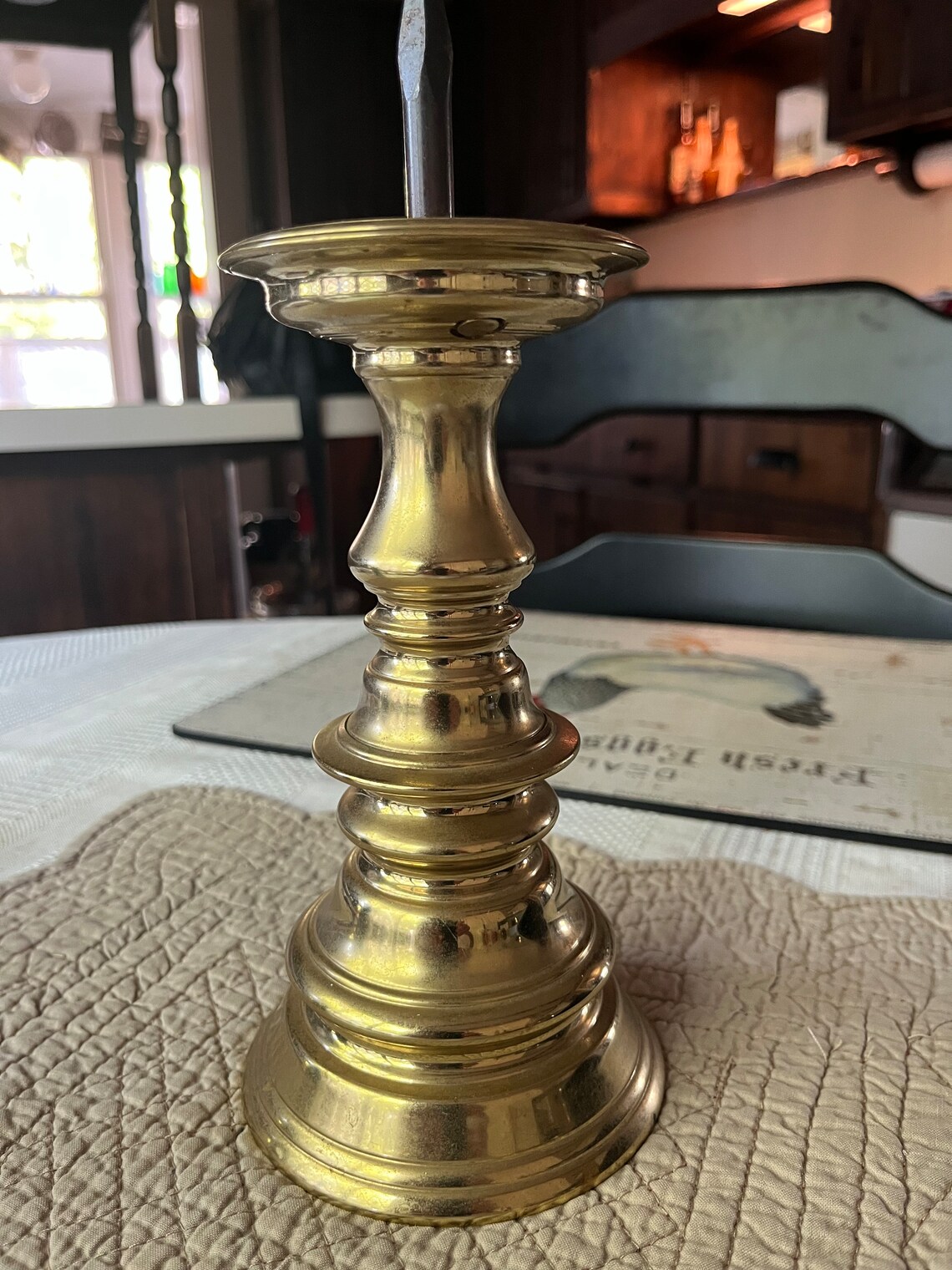 Williamsburg Brass Pillar Spike Candle Holder - Etsy