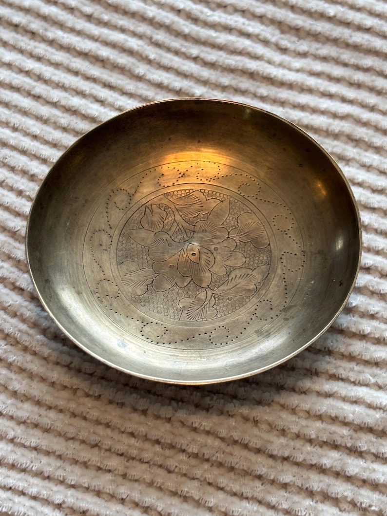 Vintage Brass Trinket Dish - Etsy