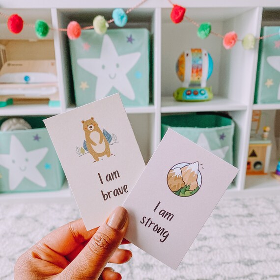 Childrens Positive Affirmation Card Set Set of 16 Cards | Etsy