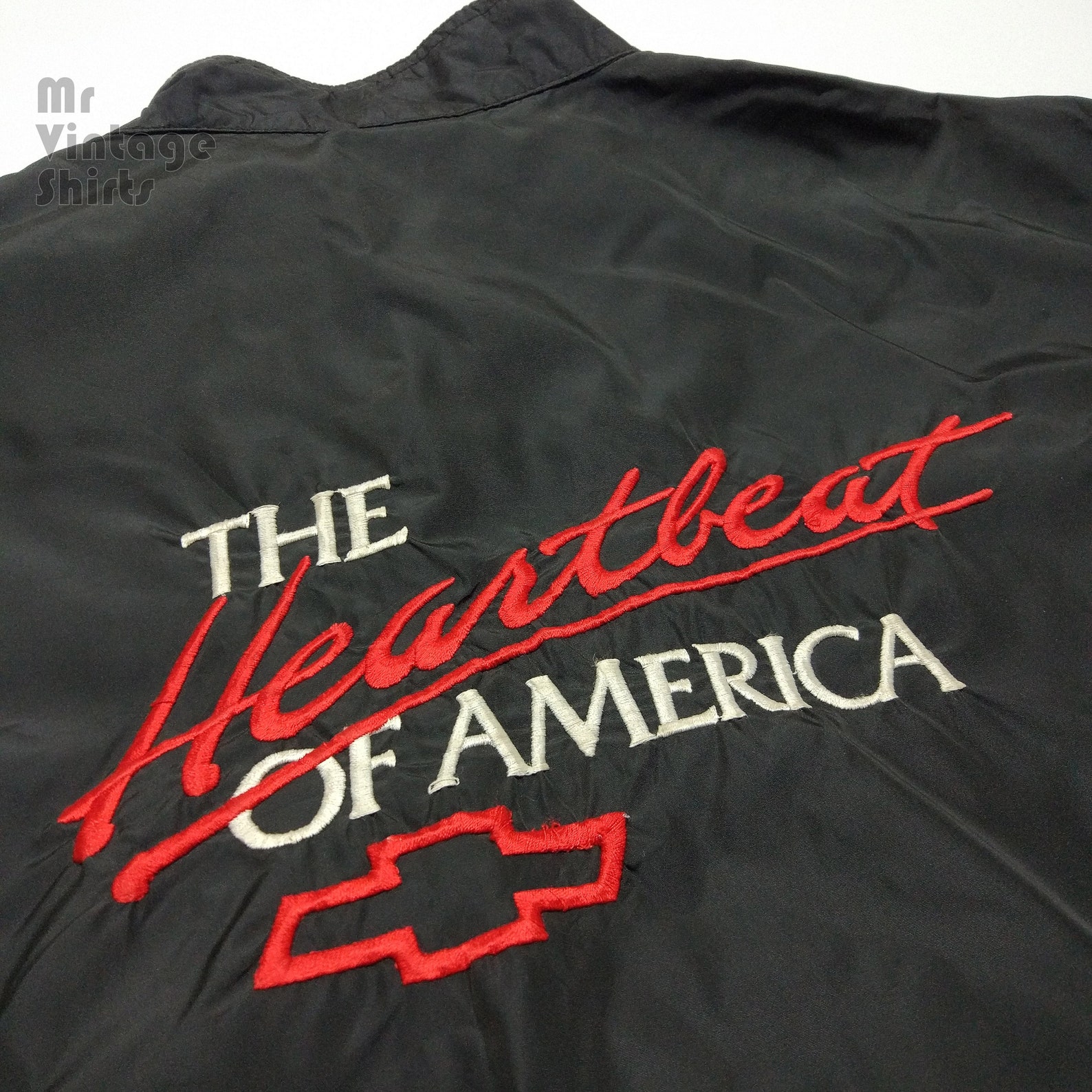 80s Vintage Made in USA Chevrolet Windbreaker Jacket / Double Sided ...