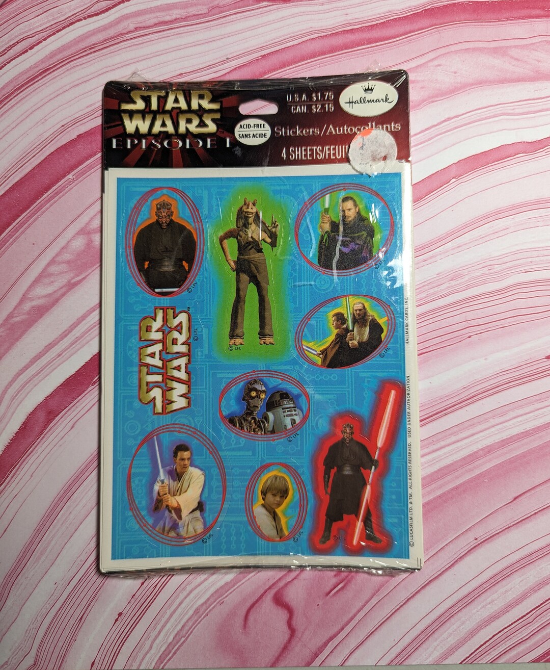 Star Wars Stickers Sheets Vintage Episode I 90s Hallmark Sealed Retro ...