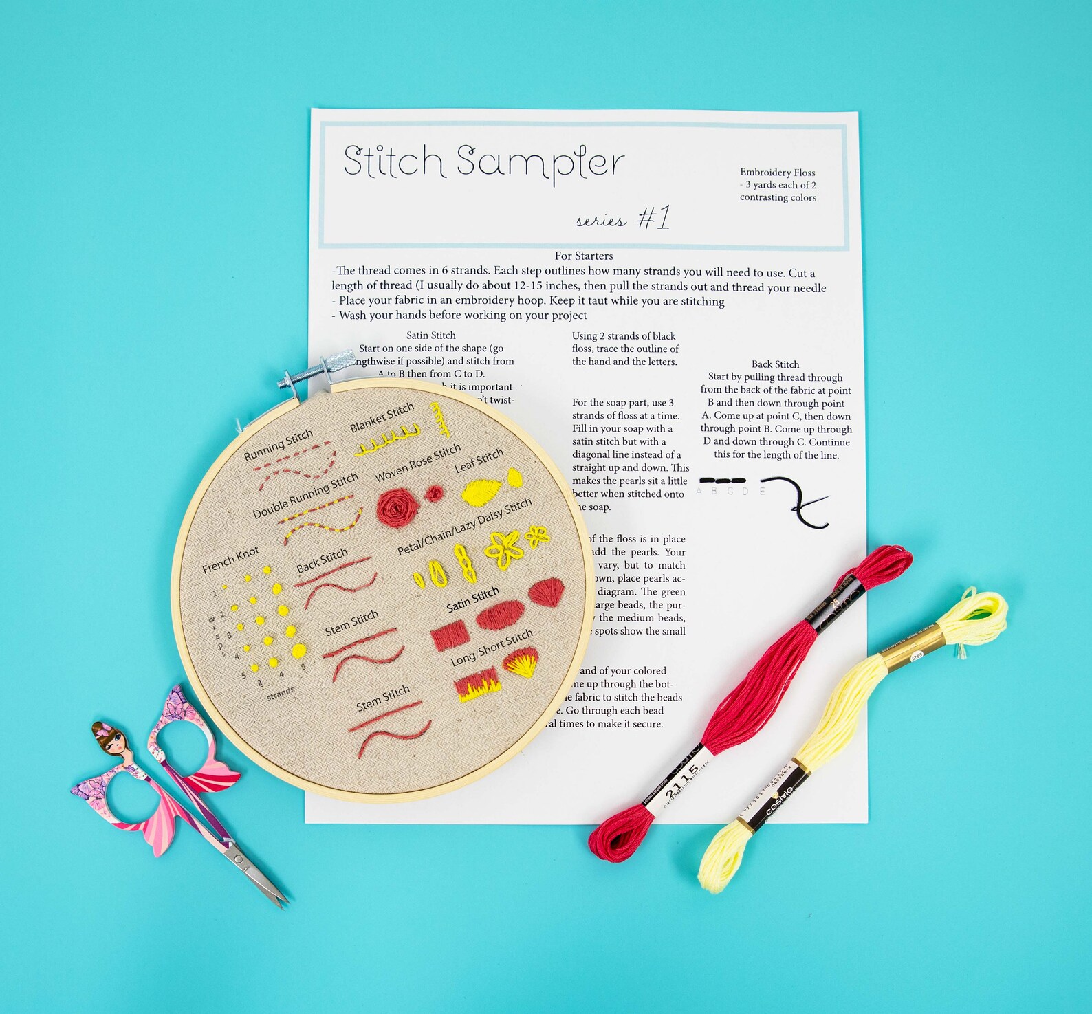 Beginner Embroidery Kit Stitch Sampler DIY Embroidery Kit - Etsy