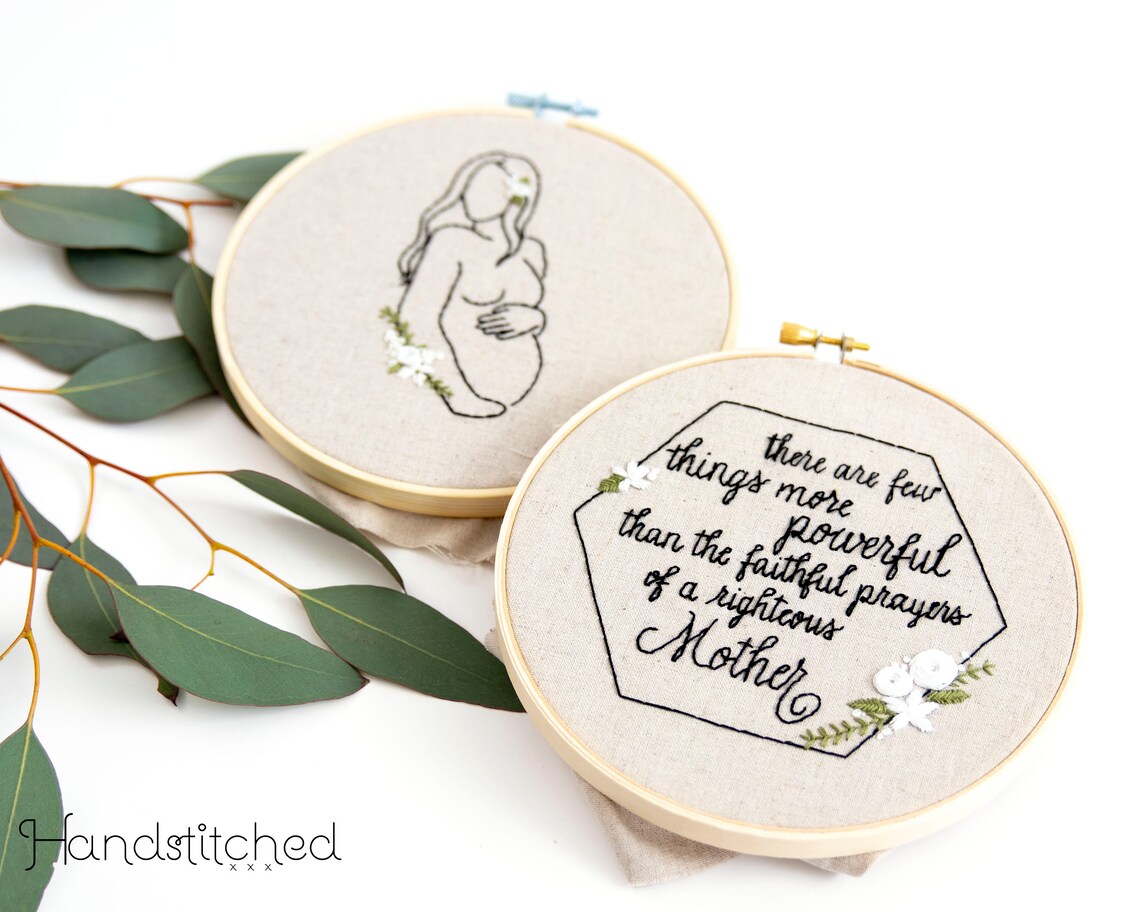 DIY Mother Embroidery Kit Minimalist Maternity Embroidery | Etsy