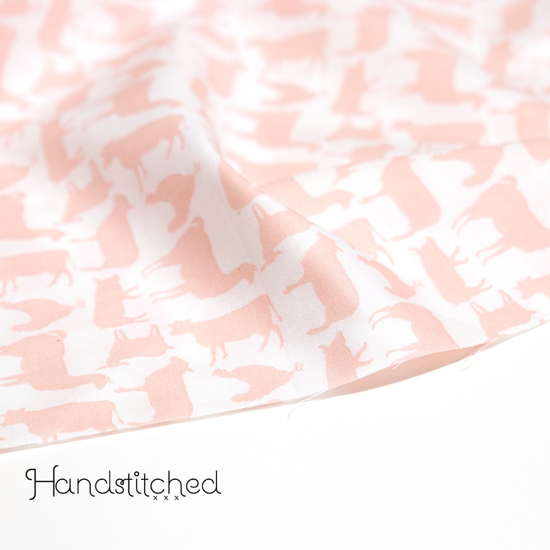 Pink Farm Animal Fabric by the Yard - Cotton Quilters Fabric With Cows ...
