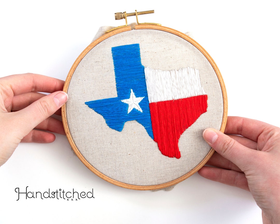 Texas Embroidery Kit Beginner - Embroidery Hoop Art - DIY Craft Kit ...