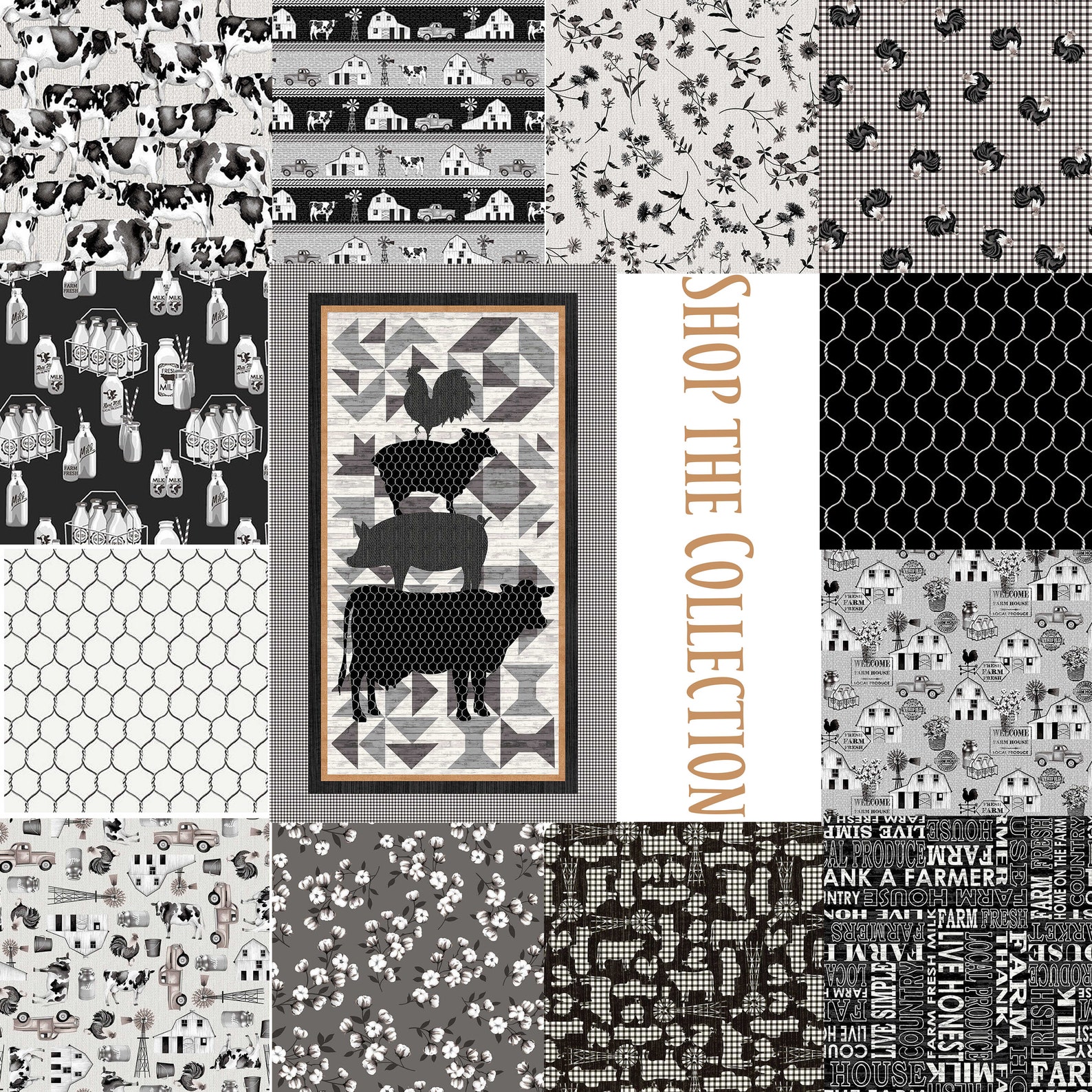 Farmhouse Print Fabric Buttermilk Farmstead 5325 Country - Etsy