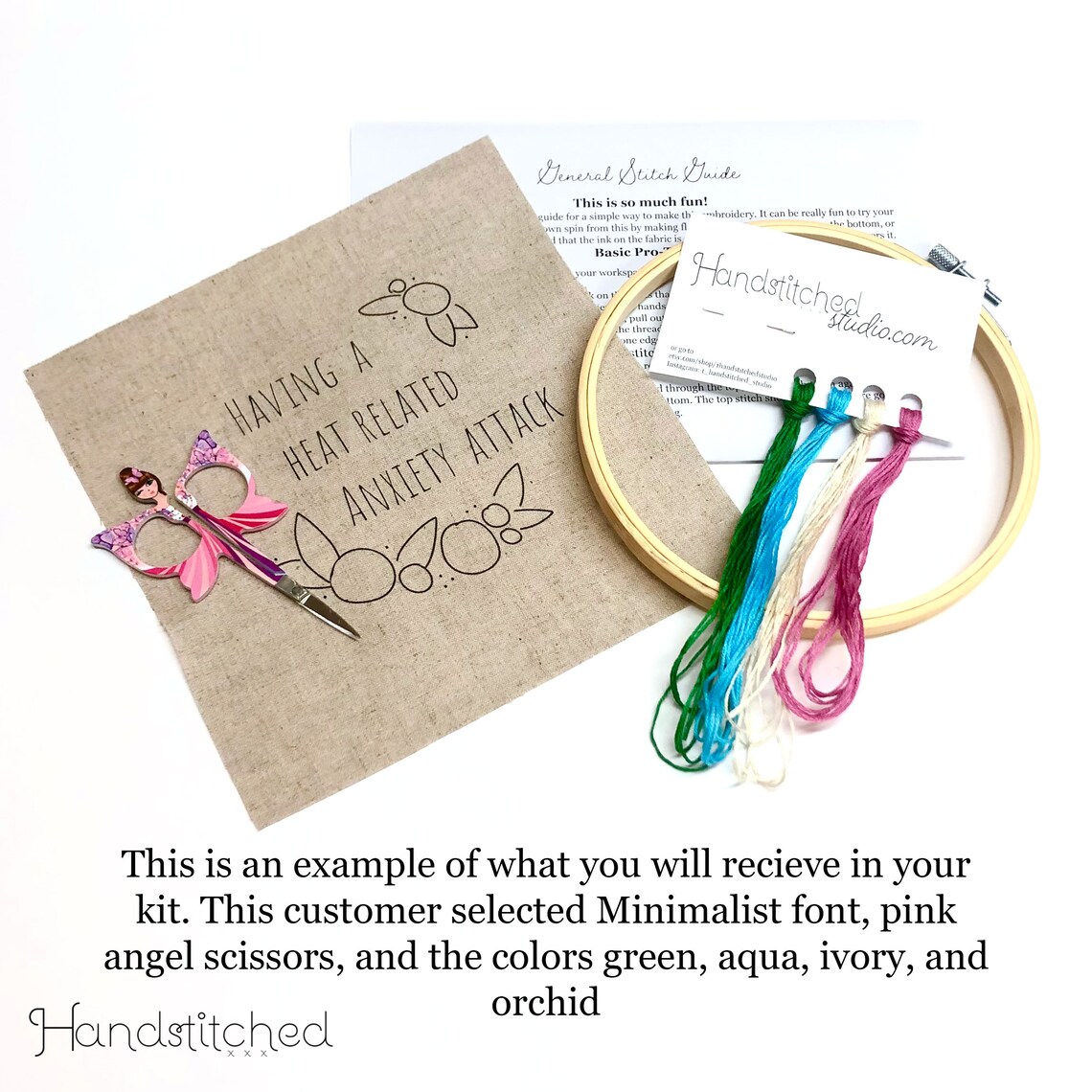 Custom Text Embroidery Kit Text Beginner Embroidery Kit | Etsy