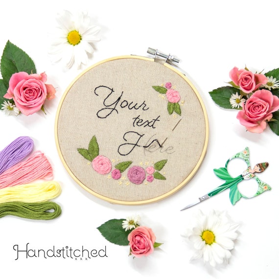 Custom Text Embroidery Kit Text Beginner Embroidery Kit - Etsy