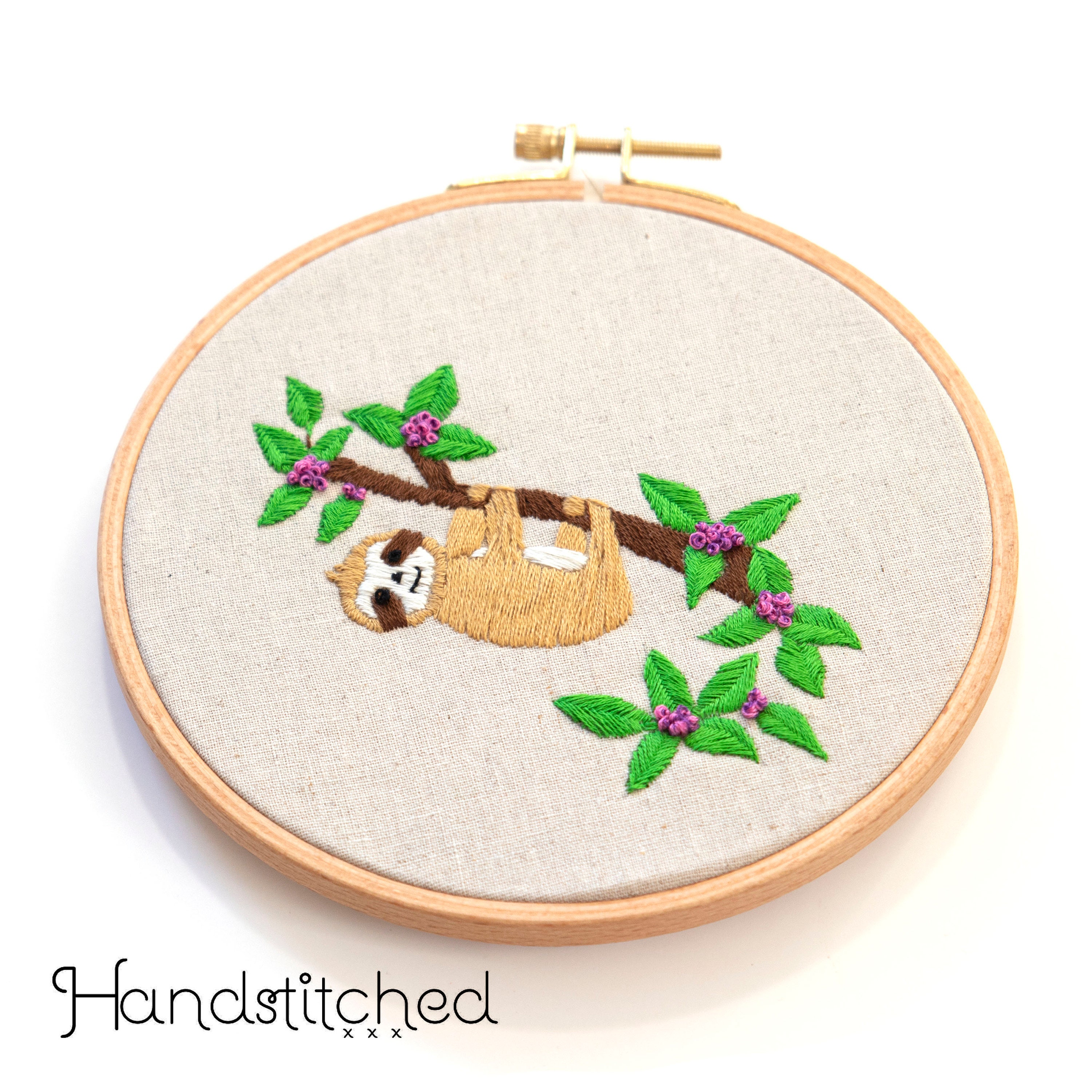 Sloth DIY Embroidery Beginner Embroidery Hoop Art DIY - Etsy